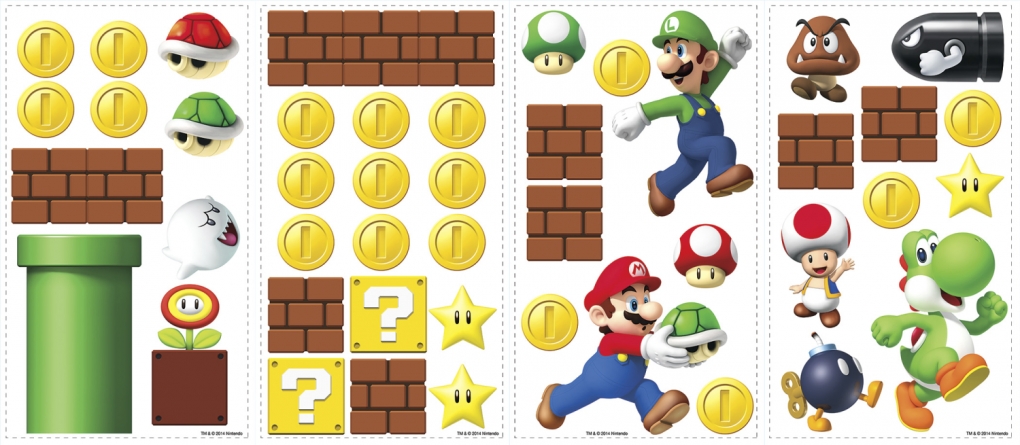Super Mario stickerset 2 - Muurstickers - Super Mario en Sonic shop